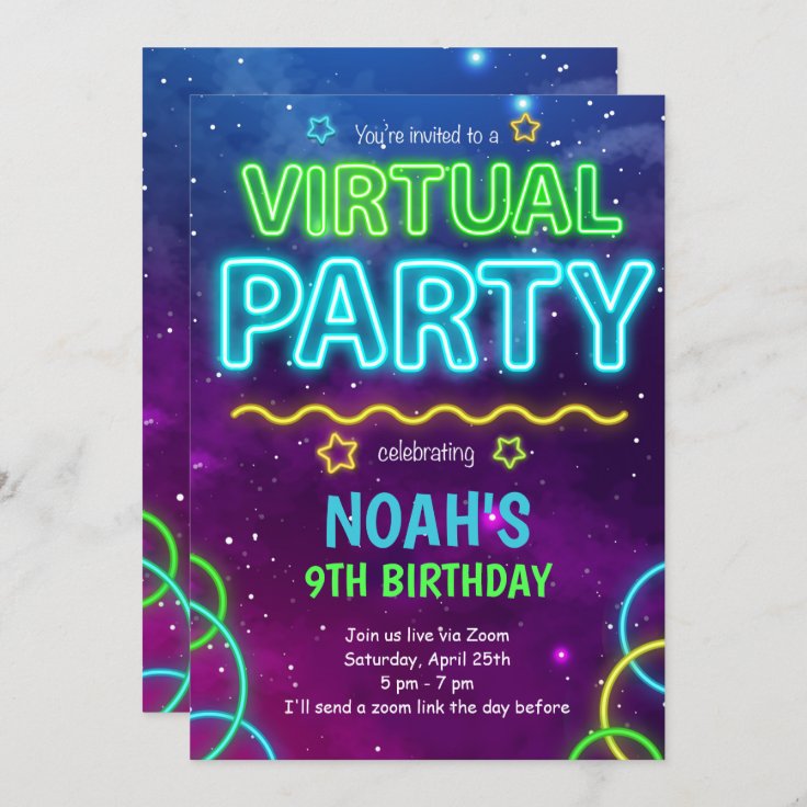 Virtual Birthday Invitation | Zazzle
