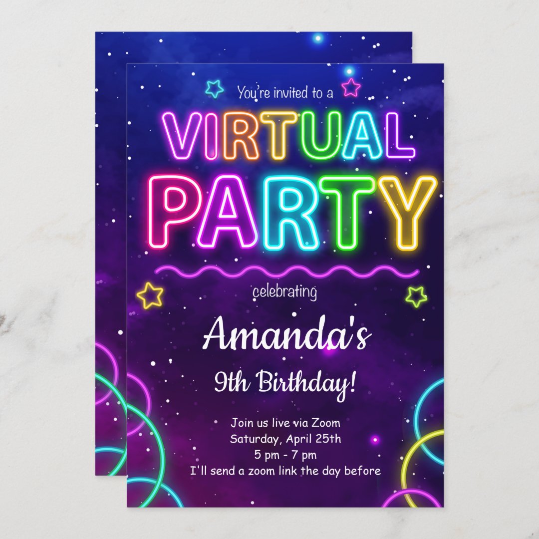 Virtual Birthday Invitation | Zazzle