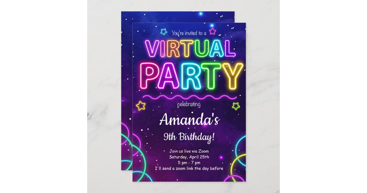Virtual Birthday Invitation | Zazzle