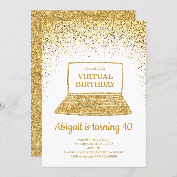 Virtual Birthday Invitation, Quarantine Birthday Invitation | Zazzle