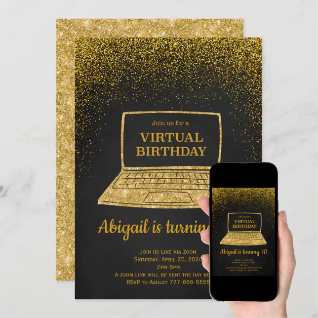 Virtual Birthday Invitation, social Distance Invitation | Zazzle