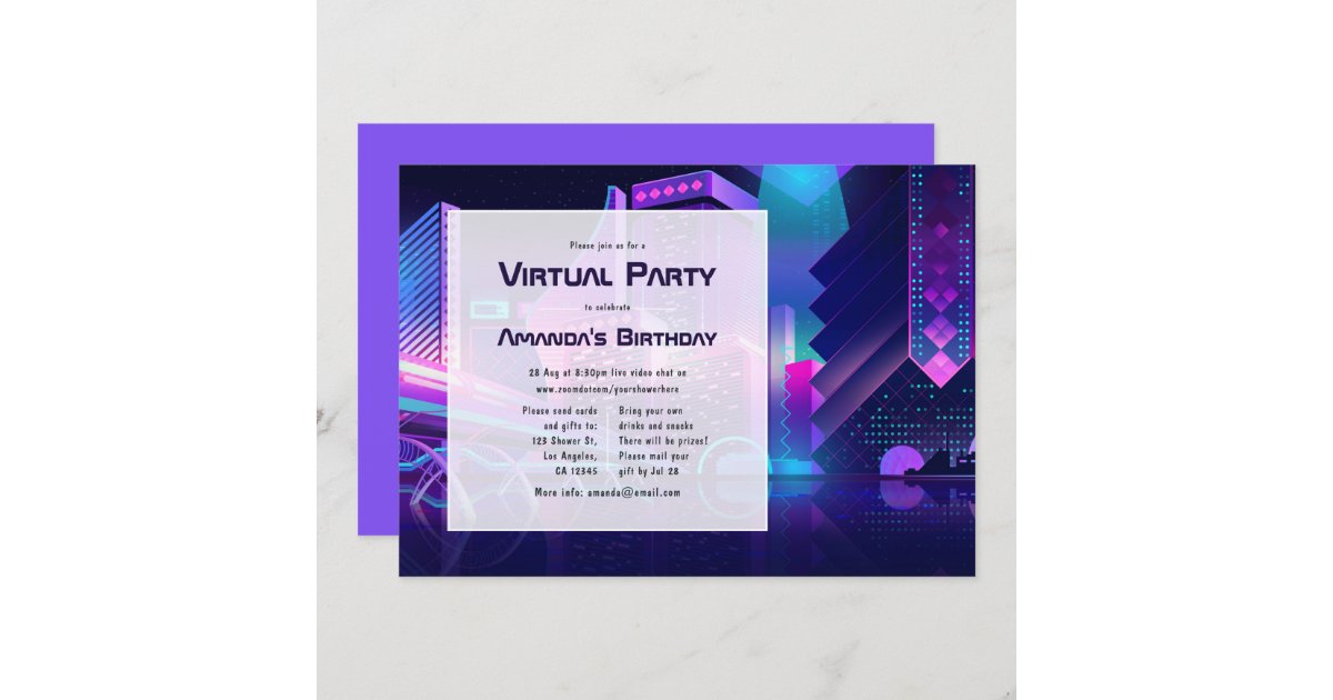 Virtual Birthday Party Invitation | Zazzle