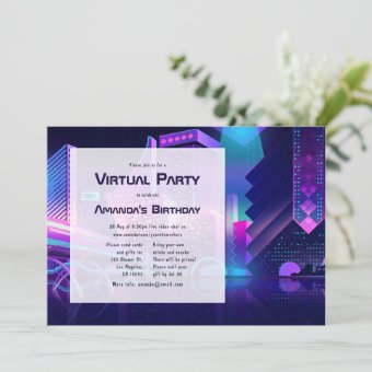 Virtual Birthday Party Invitation | Zazzle