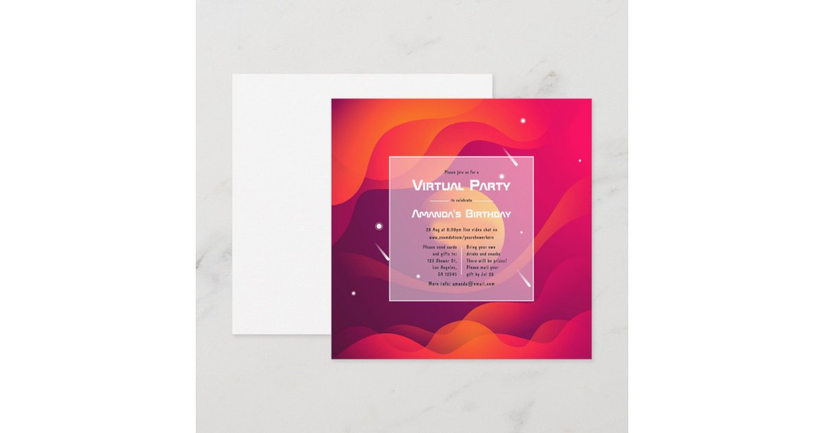 Virtual Birthday Party Invitation | Zazzle
