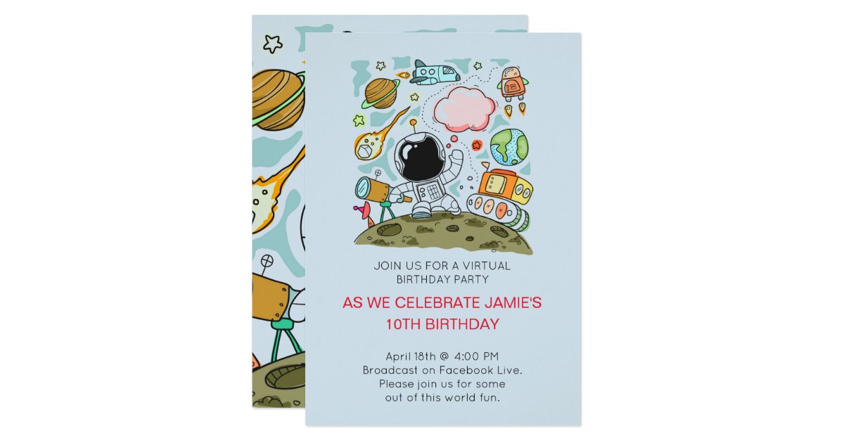 Virtual Birthday Party Theme Invitation | Zazzle.com