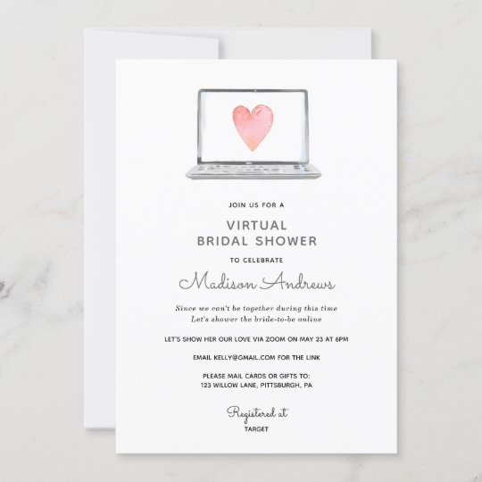 Virtual Bridal Shower Invitation | Zazzle.com