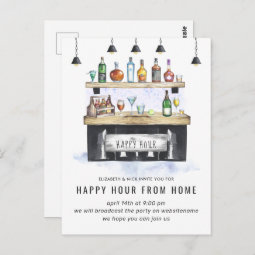 Virtual Cocktail Party Invitation Postcard | Zazzle