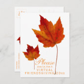 Virtual Friendsgiving Autumn Maple Leaves Holiday Invitation Postcard ...