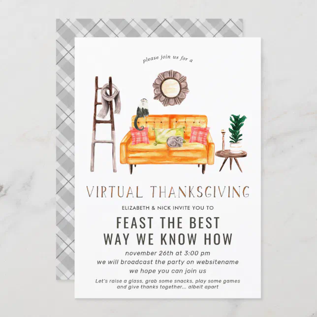 Virtual Friendsgiving Thanksgiving Dinner Party Invitation | Zazzle