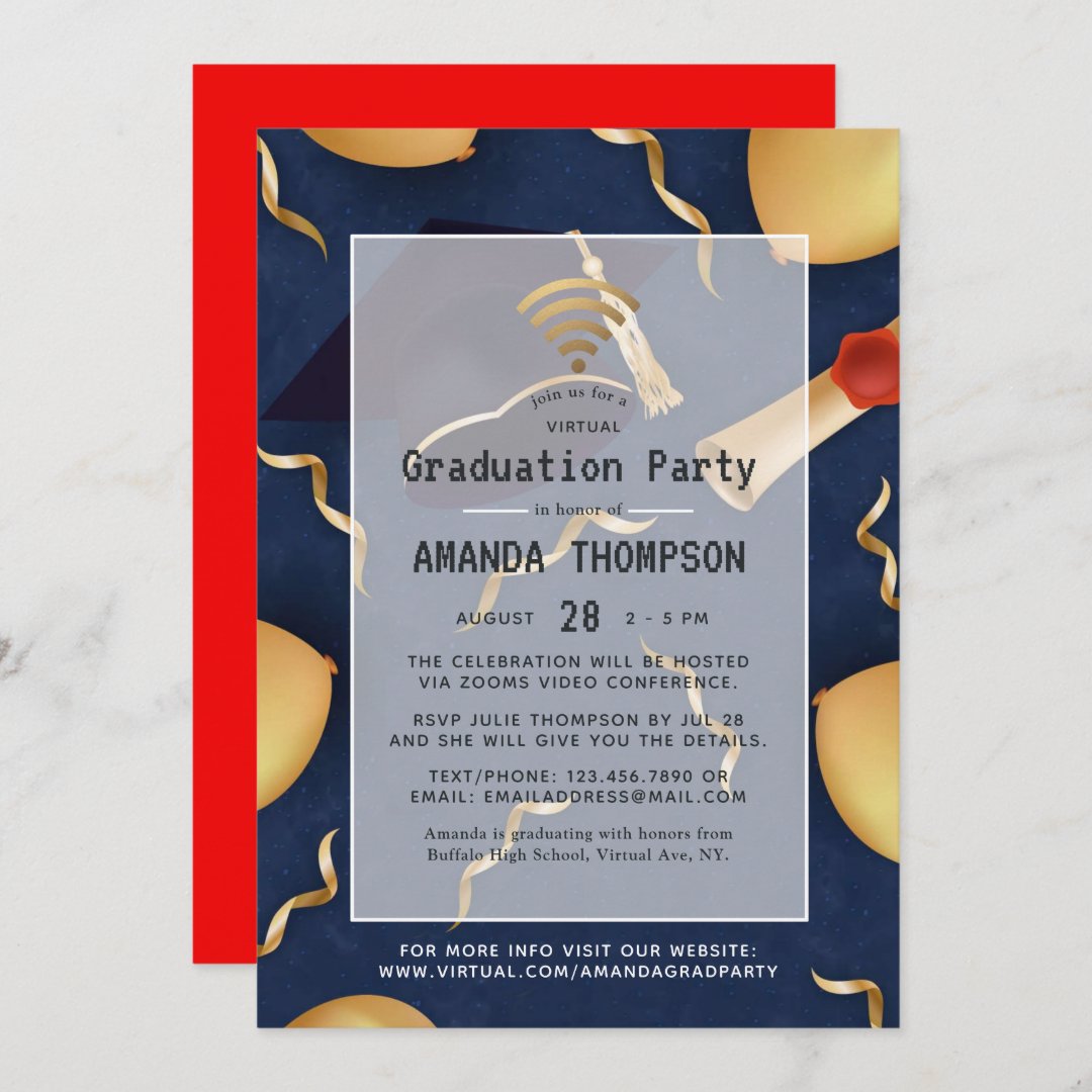 Virtual Graduation Party Invitation | Zazzle