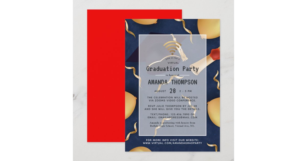 Virtual Graduation Party Invitation | Zazzle