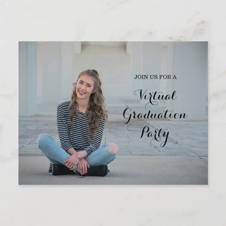 Virtual Graduation Party Photo Announcement Postcard | Zazzle
