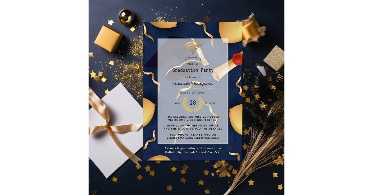 Virtual Graduation Party Photo Invitation | Zazzle