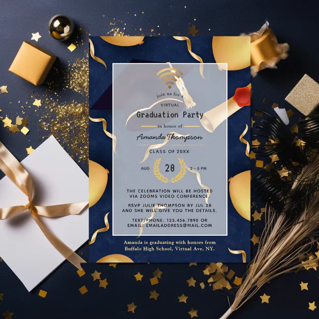 Virtual Graduation Party Photo Invitation | Zazzle