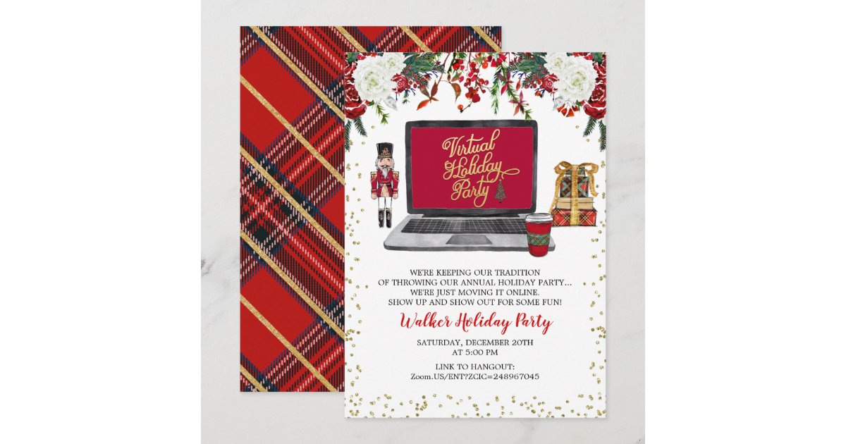 Virtual Holiday Christmas Party Invitation | Zazzle