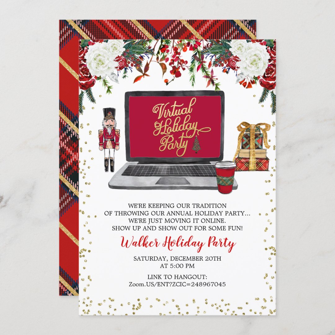 Virtual Holiday Christmas Party Invitation | Zazzle