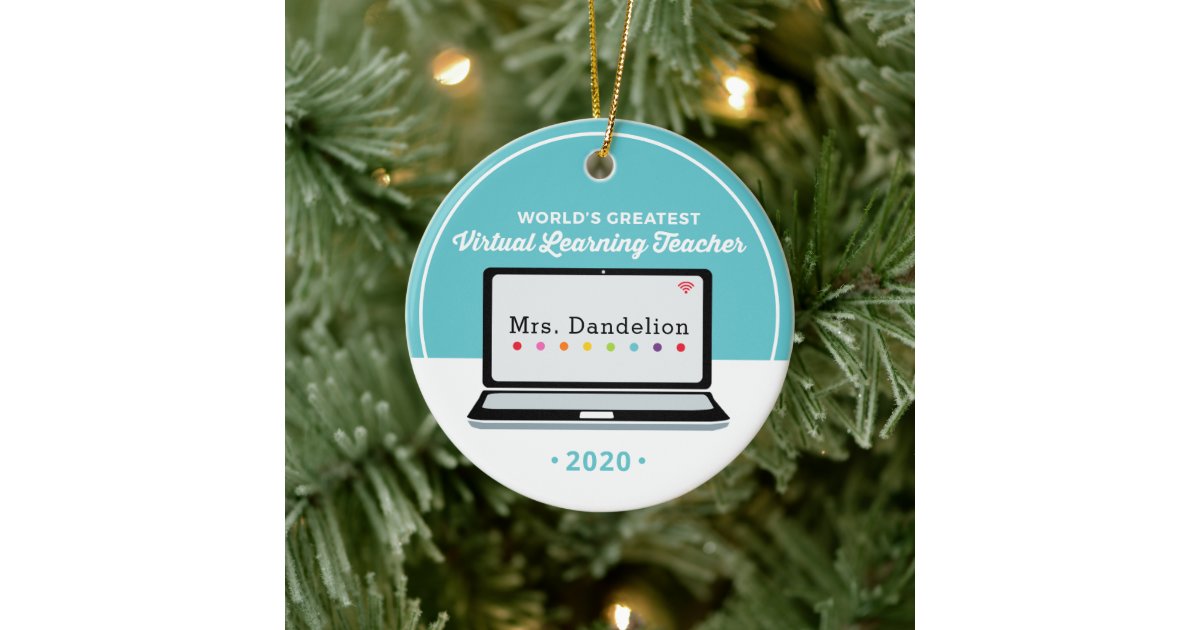 Virtual Learning Online Teacher Gift Ceramic Ornament | Zazzle