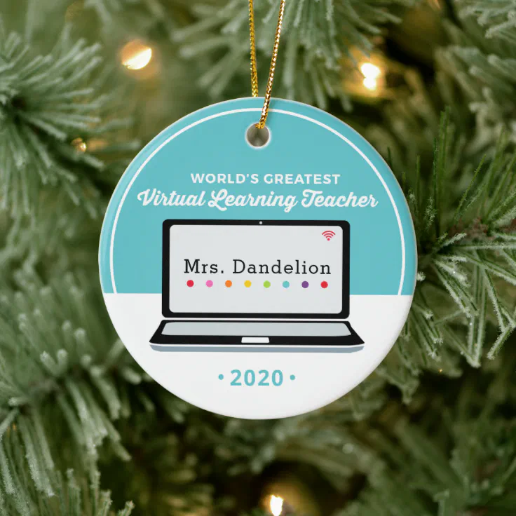 Virtual Learning Online Teacher Gift Ceramic Ornament | Zazzle