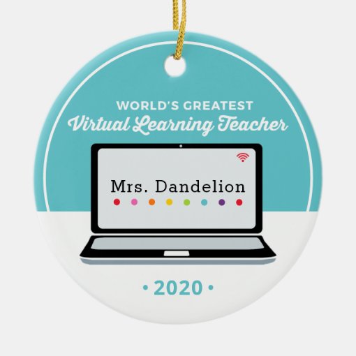 Virtual Learning Online Teacher Gift Ceramic Ornament | Zazzle