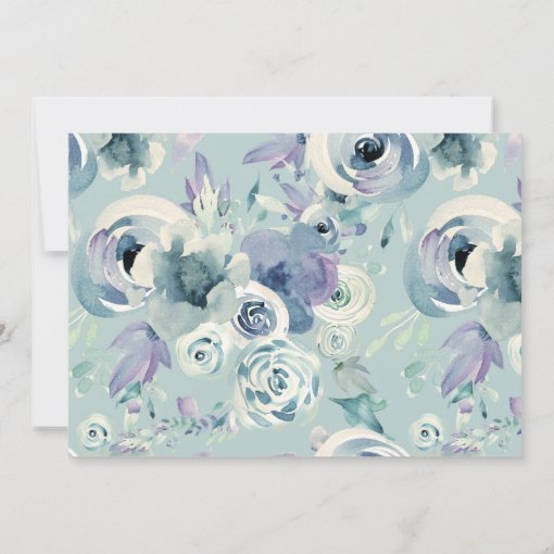 Virtual Long distance Blue Flowers Baby Shower Invitation | Zazzle