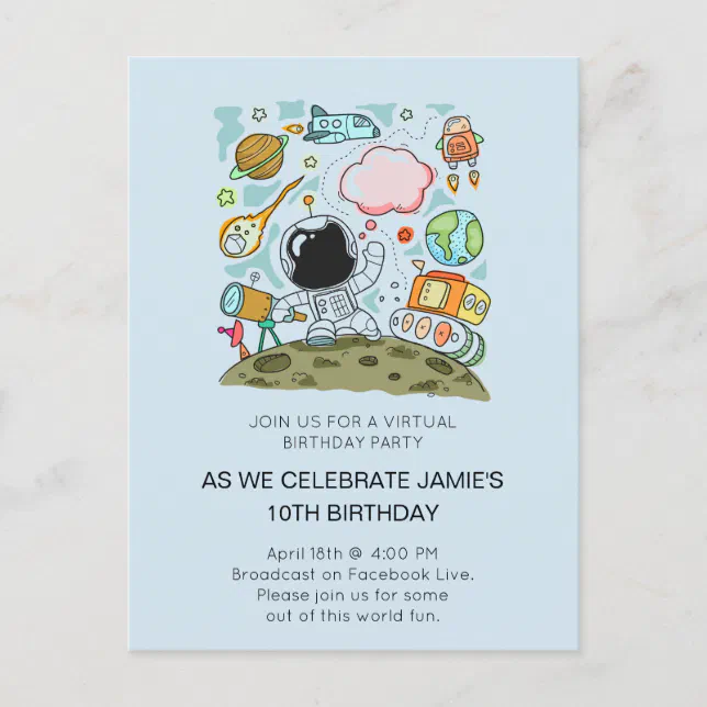 Virtual Online Birthday Party Invitation | Zazzle