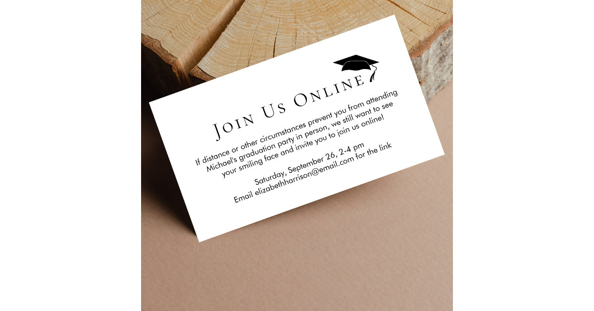 Virtual Online Graduation Party Enclosure Card | Zazzle