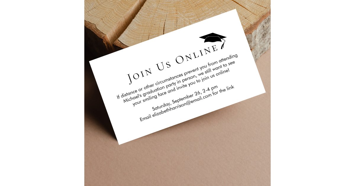 Virtual Online Graduation Party Enclosure Card | Zazzle