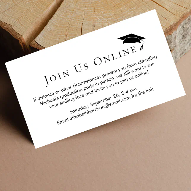 Virtual Online Graduation Party Enclosure Card | Zazzle