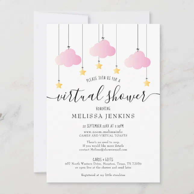 Virtual Online Long Distance Baby Shower By Mail Invitation | Zazzle