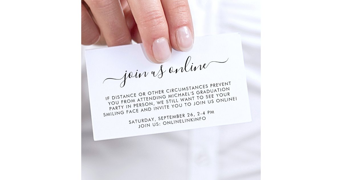 Virtual Online Option Graduation Party Enclosure Card | Zazzle