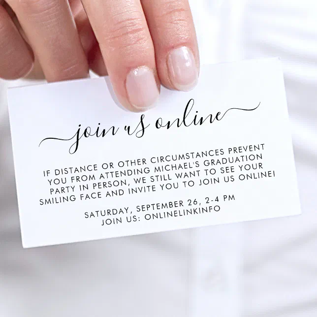 Virtual Online Option Graduation Party Enclosure Card | Zazzle