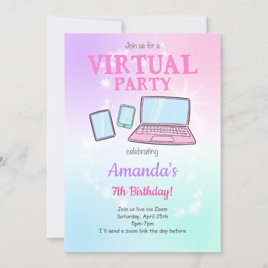 Virtual Party Invitation | Zazzle.com