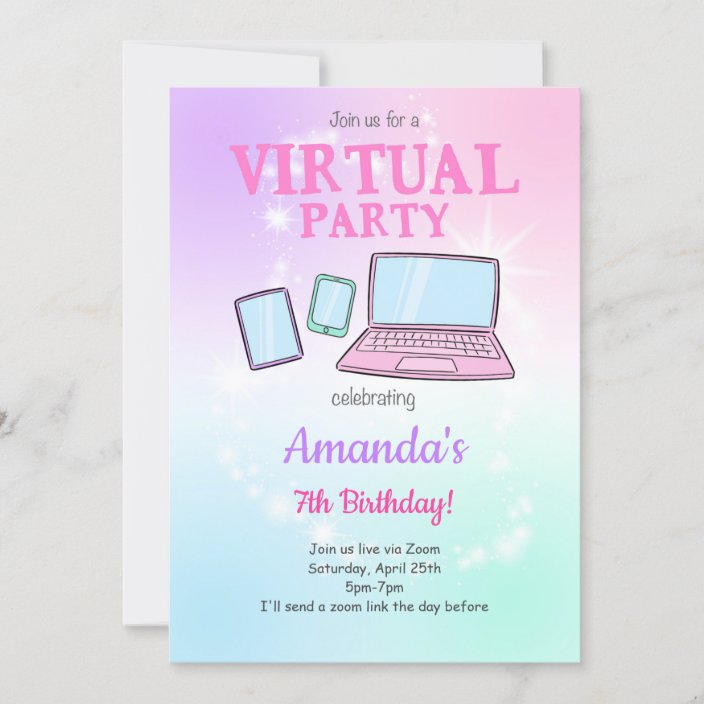Virtual Party Invitation | Zazzle.com