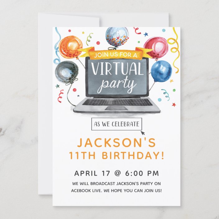 Virtual Party Invitation | Zazzle.com