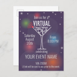 Virtual party invitation for celebrating online | Zazzle