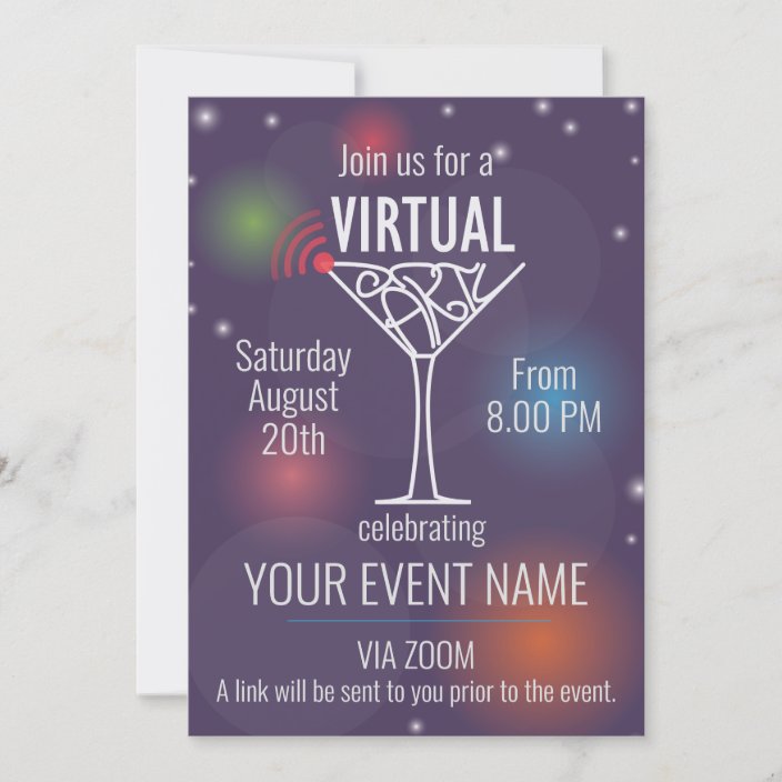 Virtual party invitation for celebrating online | Zazzle.com