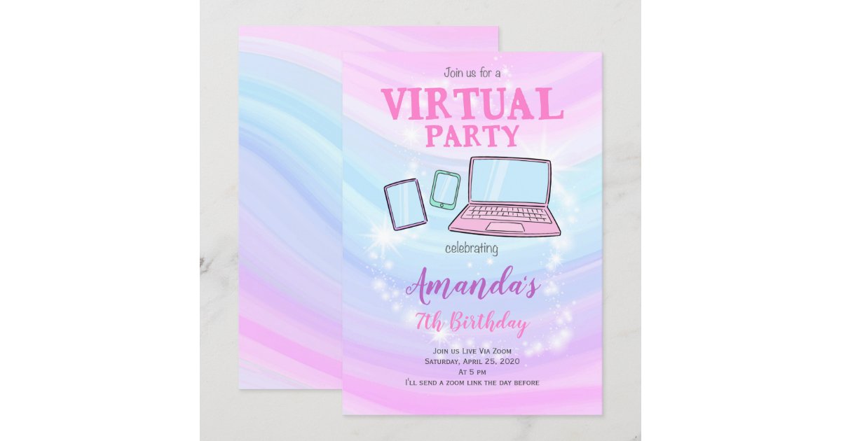 Virtual Party Invite, Quarantine Birthday Invite | Zazzle