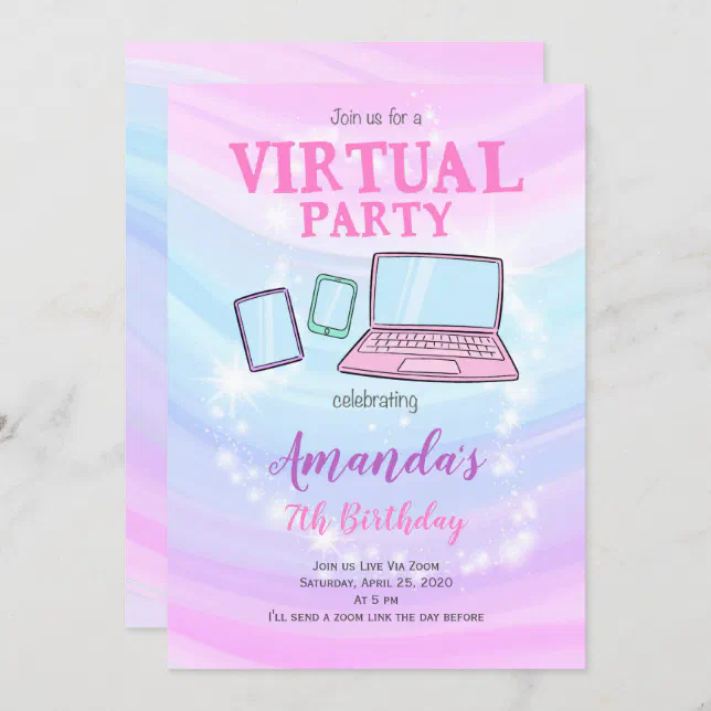 Virtual Party Invite, Quarantine Birthday Invite | Zazzle