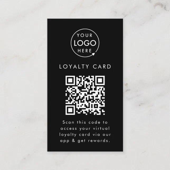 Virtual QR Code Reward Business Logo Digital Loyal Loyalty Card | Zazzle