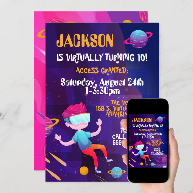 Virtual Reality Birthday Party Invitation | Zazzle