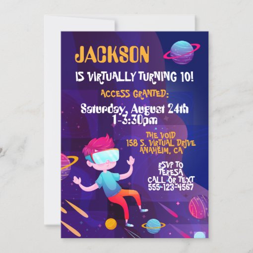 Virtual Reality Birthday Party Invitation | Zazzle