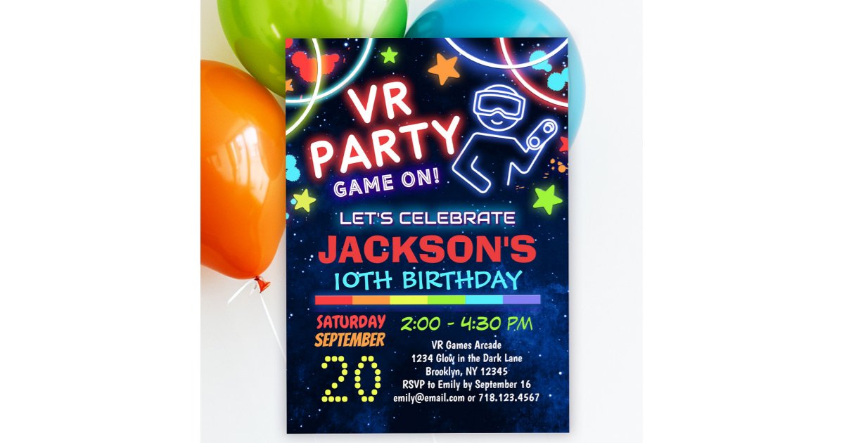 Virtual Reality VR Birthday Party Invitations | Zazzle