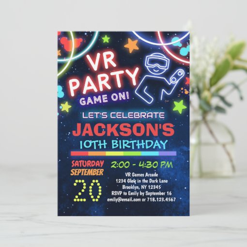 Virtual Reality VR Birthday Party Invitations | Zazzle