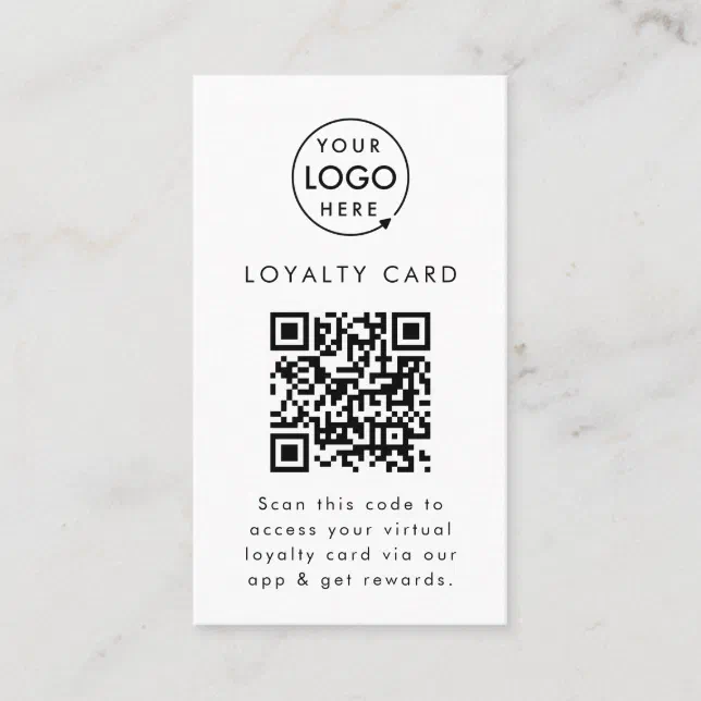 Virtual Reward App QR Code Business Logo Digital Loyalty Card | Zazzle