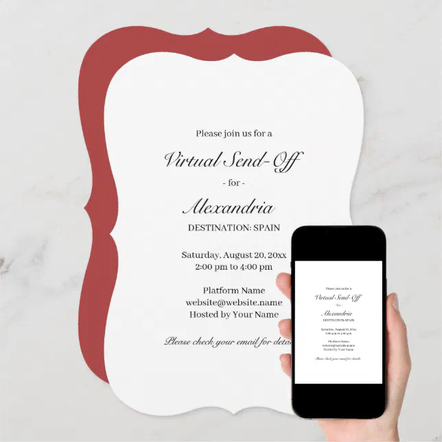 Virtual Send Off Party Invitation Card | Zazzle