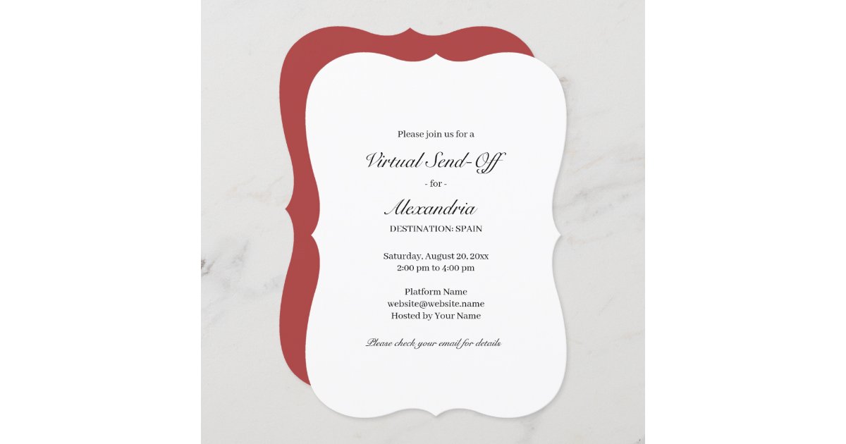 Virtual Send Off Party Invitation Card | Zazzle