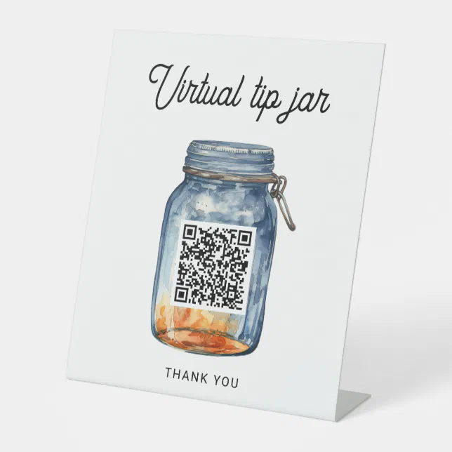 Virtual Tip Jar Pedestal Sign | Zazzle