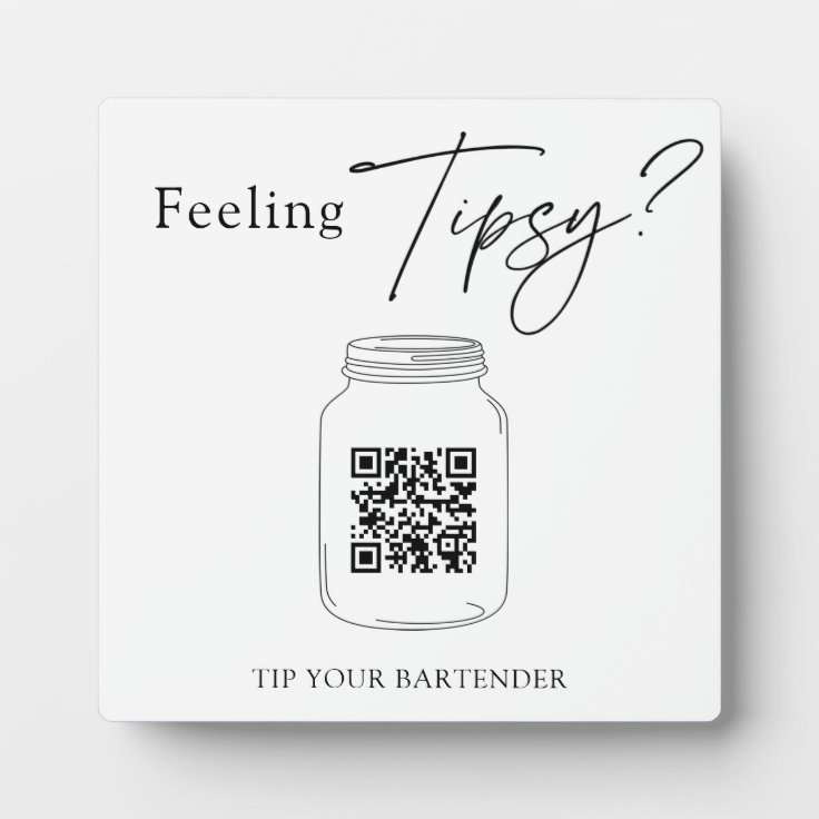 Virtual Tip Jar QR Code Sign Plaque | Zazzle