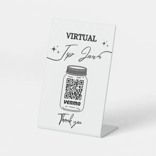 Virtual Tip Jar QR Code Tip Your Bartender Pedestal Sign | Zazzle