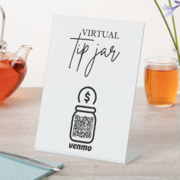 Virtual Tip Jar QR Code Tip Your Bartender Pedestal Sign | Zazzle